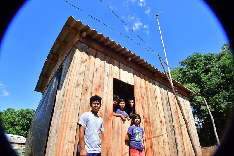 Novas casas são construídas na Aldeia Tekoá Pyaú